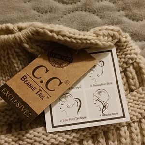 C.C | Accessories | Nwt Cc Messy Bun Beanie | Poshmark